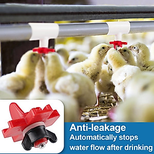 MEWTOGO 20 Pack Horizontal Chicken Nipples Waterer, Automatic Poultry Nipples Horizontal Side Mount Chicken Drinkers for Chicken Quail Duck