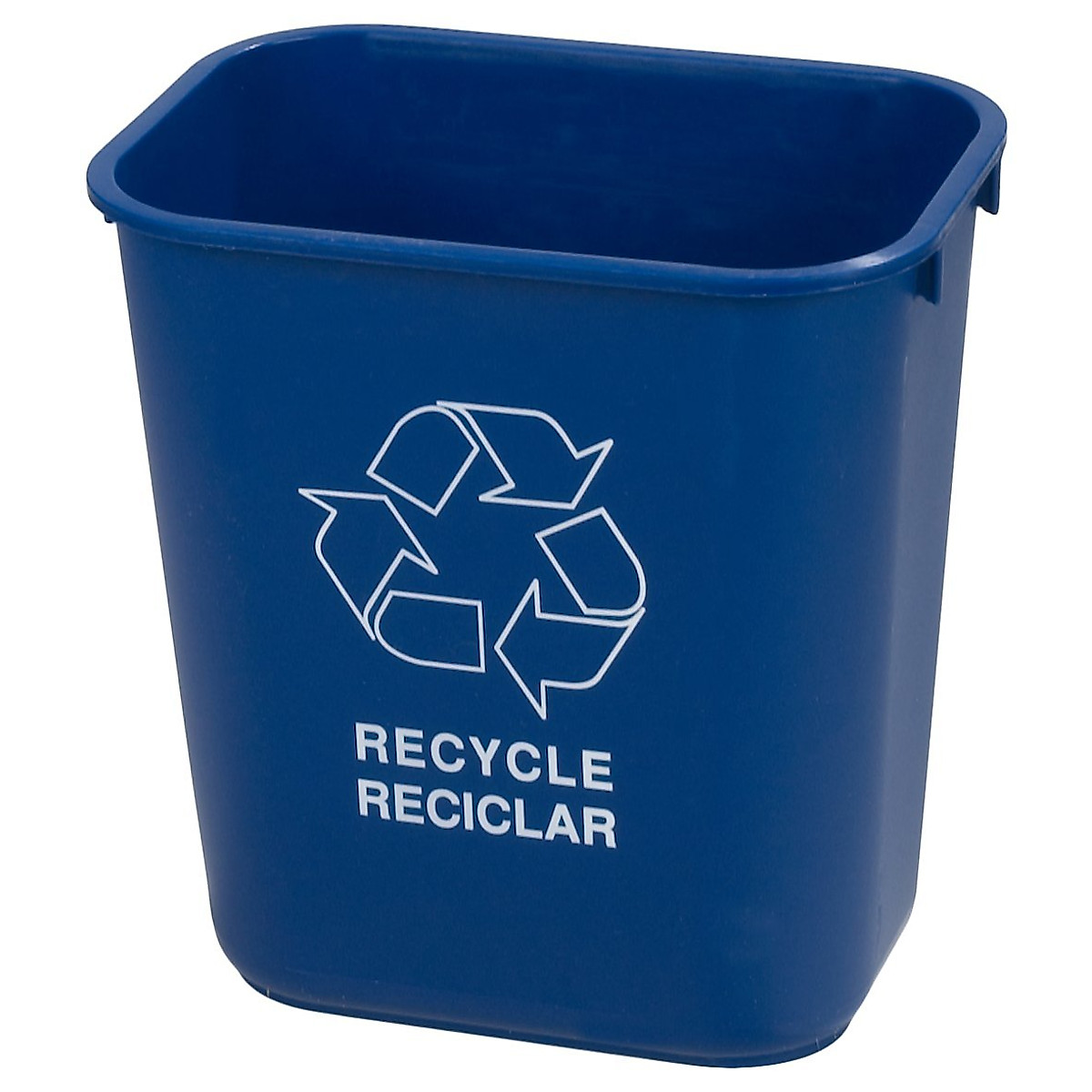 CFS 342928REC14 Plastic Recycle Deskside Wastebasket, 28 Quart, Blue