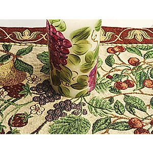 Battery Operated Decorative Hand Painted Grapes Safe Flickering Flame Flameless Pillar Candle with Timer Fall Grapevine Decor