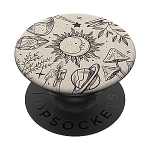 Sun & Moon Astrology Cottagecore Celestial Aesthetic PopSockets Standard PopGrip