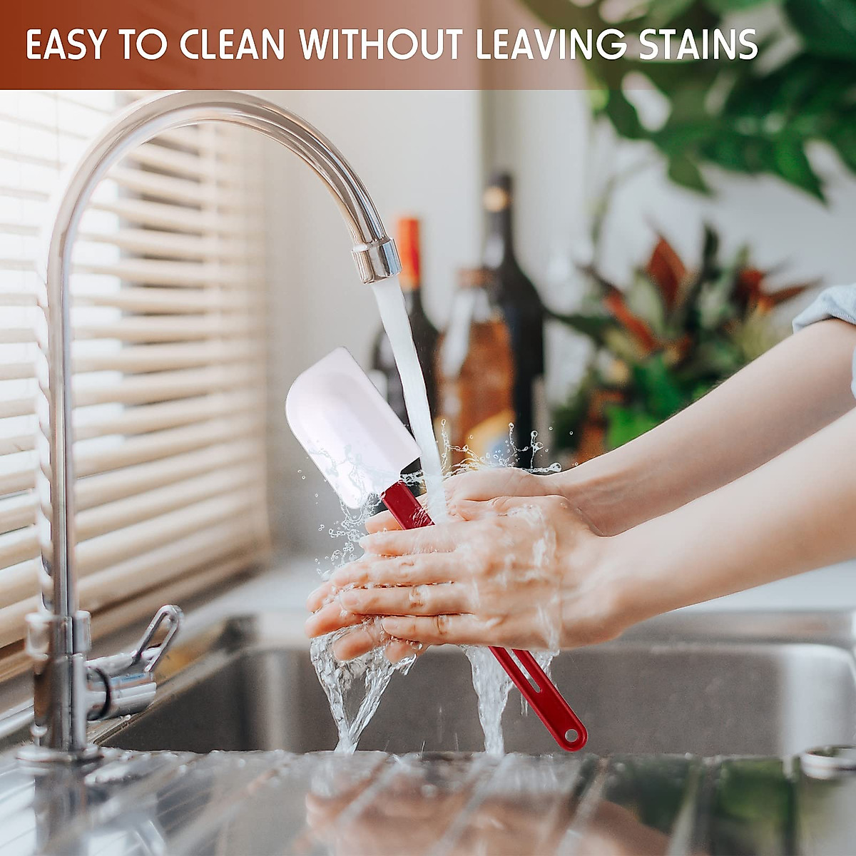 Norme 4 Pcs High Temp Silicone Spatulas Heat Resistant Rubber Spatula Commercial Silicone Scraper Spatula with Handle for Kitchen Cooking Baking Mixing Utensils, Dishwasher Safe (10 Inch,14 Inch)