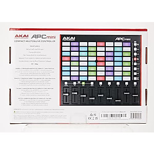 AKAI Professional APC Mini MK2 - USB MIDI Pad Controller for Clip Launching with Ableton Live Lite, 64 RGB Pads, Drum and Note Mode and MIDI Mixer