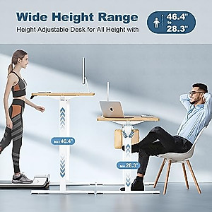 Standing Desk, Electric Standing Desk Adjustable Height, Ergonomic Adjustable Desk with Memory Preset, Computer Desk Stand Up Desk with T-Shaped Bracket Suitable for Home Office, 48 * 24-Natural