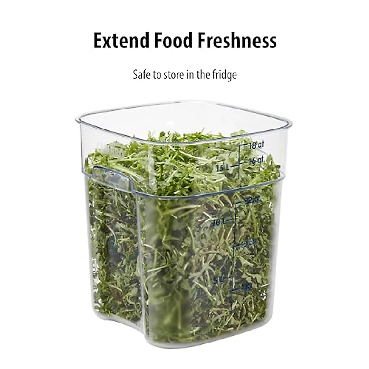 Cambro FreshPro 18Qt Food Storage Container in Clear for Industrial and Kitchen Use, Pantry Organization and Ingredient Freshness