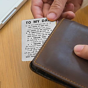 Mataly Dad Birthday Gifts - Dad Christmas Gifts from Son - Dad Wallet Card, Dad Birthday Decorations, Christmas