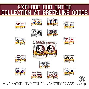 Florida State University Whiskey Glass Set (2 Low Ball Glasses) - Contains Full Color Seminoles Logo & Campus Map - Osceola and Renegade Gift Idea for College Grads & Alumni - Glassware