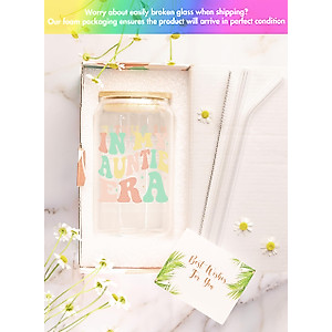 NewEleven Christmas Gifts For Aunt - Aunt Gifts From Niece, Nephew - Birthday Gifts For Aunt, New Aunt, Auntie, To Be Aunt, Aunt Announcement, Promoted To Aunt - 16 Oz Coffee Glass