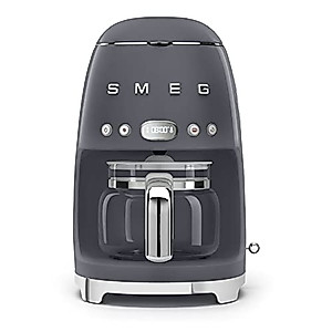Smeg Retro Drip Coffee Machine and 2-Slice Toaster Bundle (Gray)