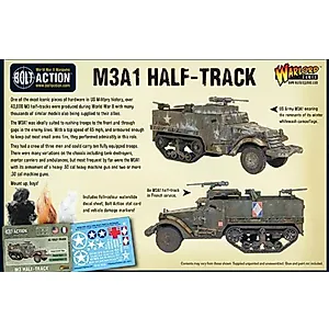 Warlord Bolt Action M3A1 Halftrack 1:56 WWII Military Wargaming Plastic Model Kit, Small