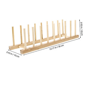 PLAFOPE 3pcs Wooden Winding Frame Sewing Thread Stand Thread Spool Holders Sewing Thread Rack Holder Knitting Tool Sewing Thread Storage Rack Thread Spool Rack Desktop Thread Holder Beige