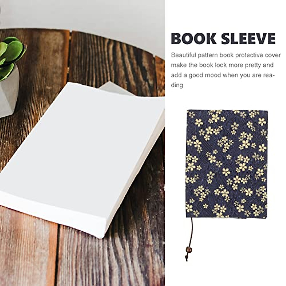 Tofficu Book Sleeve Cover with Flower Pattern Washable Book Protector Fabric Paperback Cover Novel Padded Case