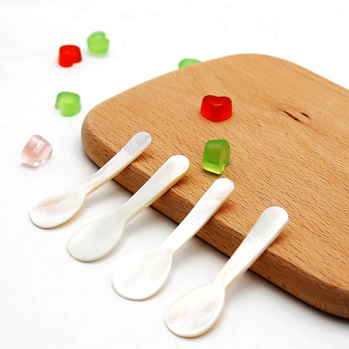 ZUDKSUY 20pcs Caviar Spoons Shell Spoons Mother of Pearl Spoons Mask Spoontea Spoons Dessert Spoons Suitable for Caviar, Jam, Ice Cream, Restaurant, Dessert