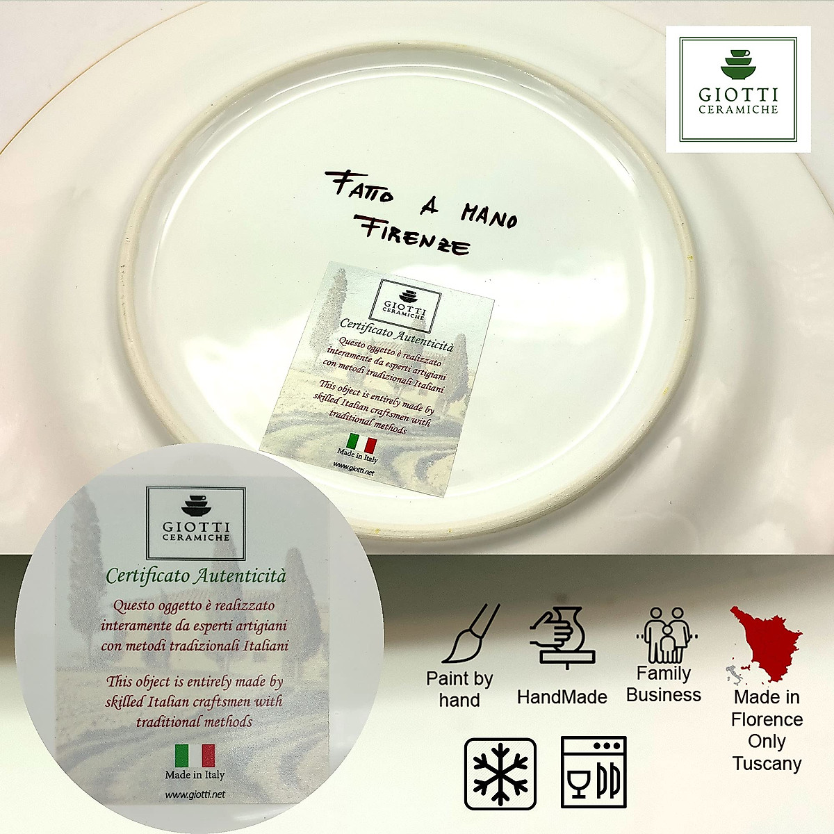 Italian Ceramic dinnerware set - Hand Painted kitchen Dishes sets for 4 - Made in ITALY Tuscany - Italian Pottery dinner plates - Home Decor Lemons Blue Ceramics dishes set - Service For 4