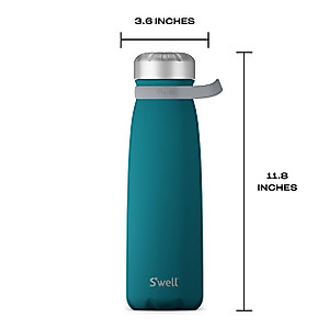S'well Stainless Steel Traveler With Handle, 40oz, Peacock Blue, Triple Layered Vacuum Insulated Containers Keeps Drinks Cold for 60 Hours and Hot for 20, BPA Free, Easy Carrying On the Go