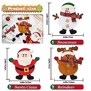 Kregio Christmas Silverware Tableware Holders Set 3Pcs Santa Reindeer Snowman Cutlery Holder Knife Forks Spoons Bags-Christmas Utensil Holder For Party Holiday Wedding Xmas Decorations Table Setting