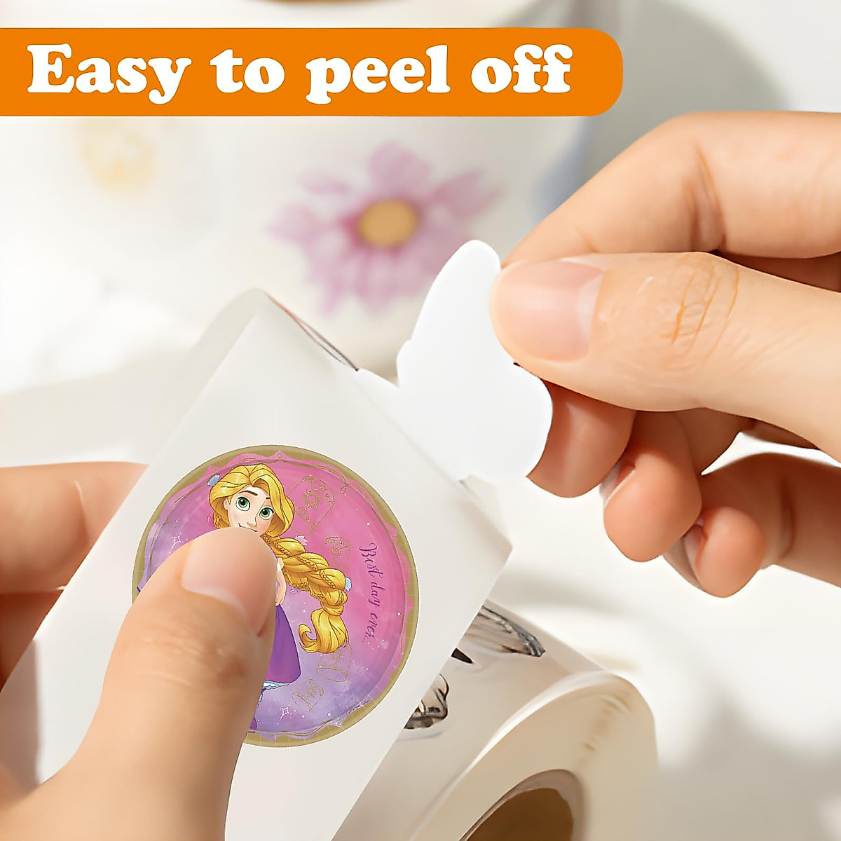 XTTUSDMTZ 1000Pcs Princess Stickers, 20 Patterns Decals Rolls Self Adhesive Seals for Scrapbooking Cards Envelopes Gifts