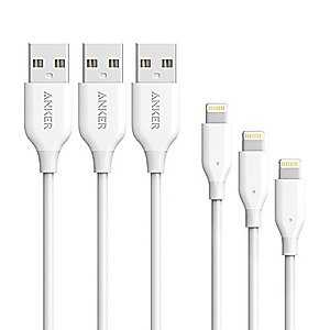 [3 Pack: 3ft/6ft/10ft] Anker Powerline Lightning Cable Apple MFi Certified - Lightning Cables for iPhone Xs/XS Max/XR/X / 8/8 Plus / 7/7 Plus / 6 / 6s, iPad Mini / 4/3 / 2, iPad Pro Air 2