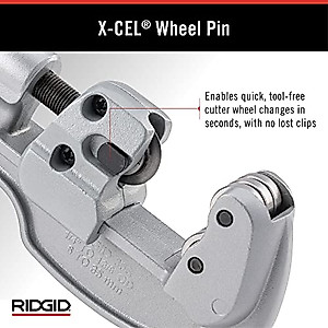 RIDGID 29963 Model 35S 1/4" to 1-3/8" Stainless Steel Tubing Cutter with X-CEL Knob, Silver