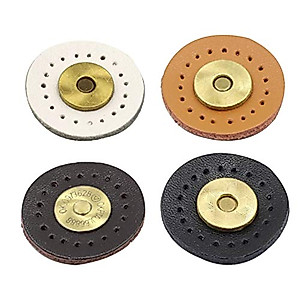 EXCEART Purse Wallet 2 Pair Magnetic Buckle Bag Button Purse Snap Closure Purse Handbag Fastener Replacement for DIY Purse Bag Clothes Leather Accesories Brown Yellow Round Purse