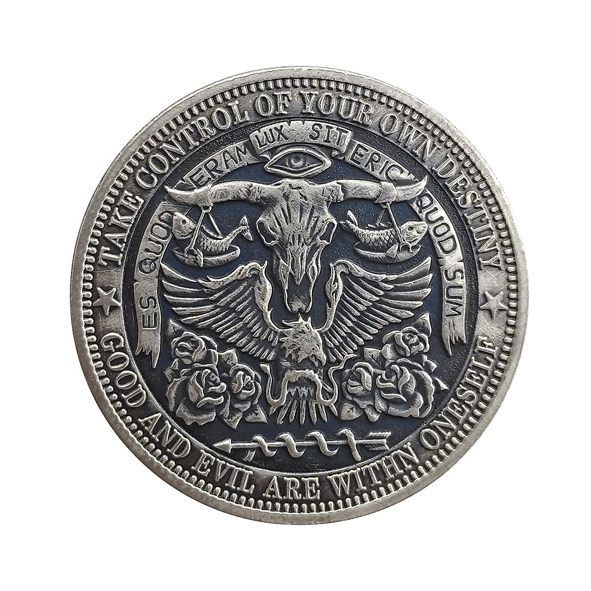 Skull Death Sickle Time Passing HOBO Nickel Antique Silver Plating Collection Satan Series Challenge Coin