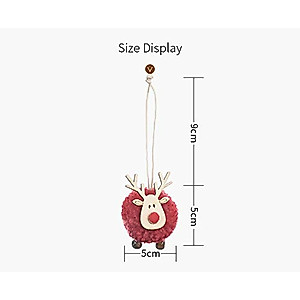 PartyYeah 24Pcs Christmas Cute Wool Felt Wooden Elk Antler Pendants Christmas Tree Decorations Cute Deer Craft Ornament for Christmas 2022 New Year Home Decor