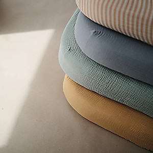 mushie Extra Soft Muslin Fitted Crib Sheet | 28"x 52" (Roman Green)