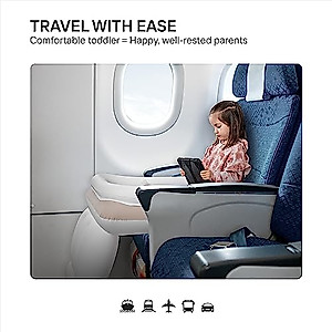 Cloud Nap Inflatable Airplane Bed for Toddler - Baby Airplane Bed - Toddler Airplane Bed - Inflatable Bed for Airplane Kids - Airplane Toddler Bed - Travel Baby Bed - Carry On Bag, Pump & Seat Belt