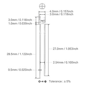 CHANZON 100 pcs 3mm Yellow LED Diode Lights (Clear Flat Transparent DC 2V 20mA) Bright Lighting Bulb Lamps Electronics Components Indicator Light Emitting Diodes