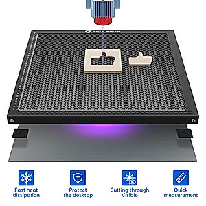 SCULPFUN Honeycomb Working Table 400x400x22mm, Honeycomb Laser Bed for CO2 or Diode Laser Engraver and Cutting Machine, Laser Engraver Accessories, Fast Heat Dissipation, Smooth Edge Cutting