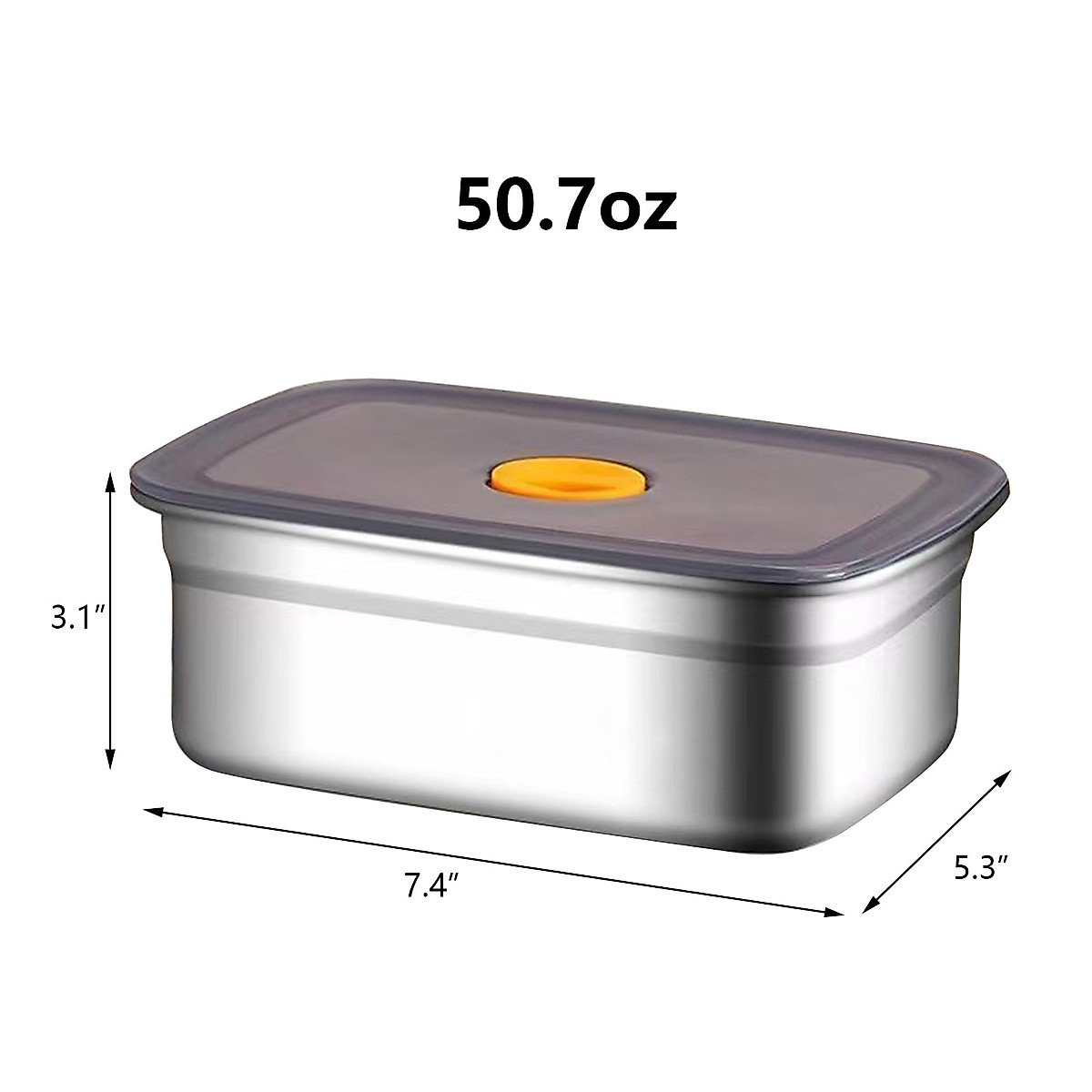 TRBIDRBO 2 PCSFood Storage Containers with Lids Airtight (2 Containers & 2 Lids), Leak proof Storage Box Meat Container for Fridge Nestable Dishwasher Freezer Safe