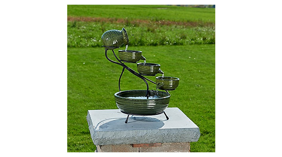 Smart Solar Green Bamboo Solar Fountain - Eco-Friendly Water Feature