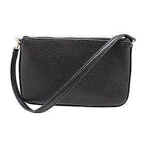 Kate Spade New York Leila Pebbled Leather Clutch Bag in Black