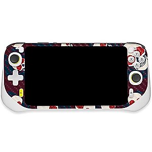MightySkins Carbon Fiber Skin Compatible with Logitech G Cloud Gaming Handheld - Skulls N Roses | Protective, Durable Textured Carbon Fiber Finish | Easy to Apply | Made in The USA