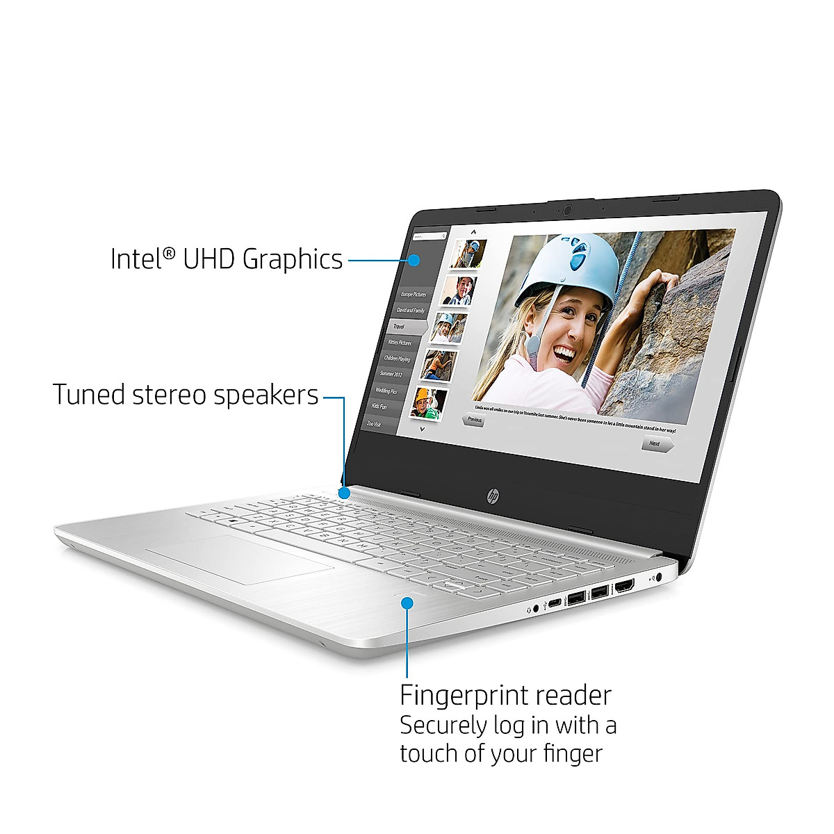HP 14” FHD IPS Laptop Computer,11th Gen Intel i3-1115G4 (Up to 4.1GHz, Beat i5-1035G4), 16GB RAM, 256GB PCIe SSD, Fingerprint, HD Webcam,WiFi, Bluetooth 4.2, HDMI, Silver, Flagship 14ft
