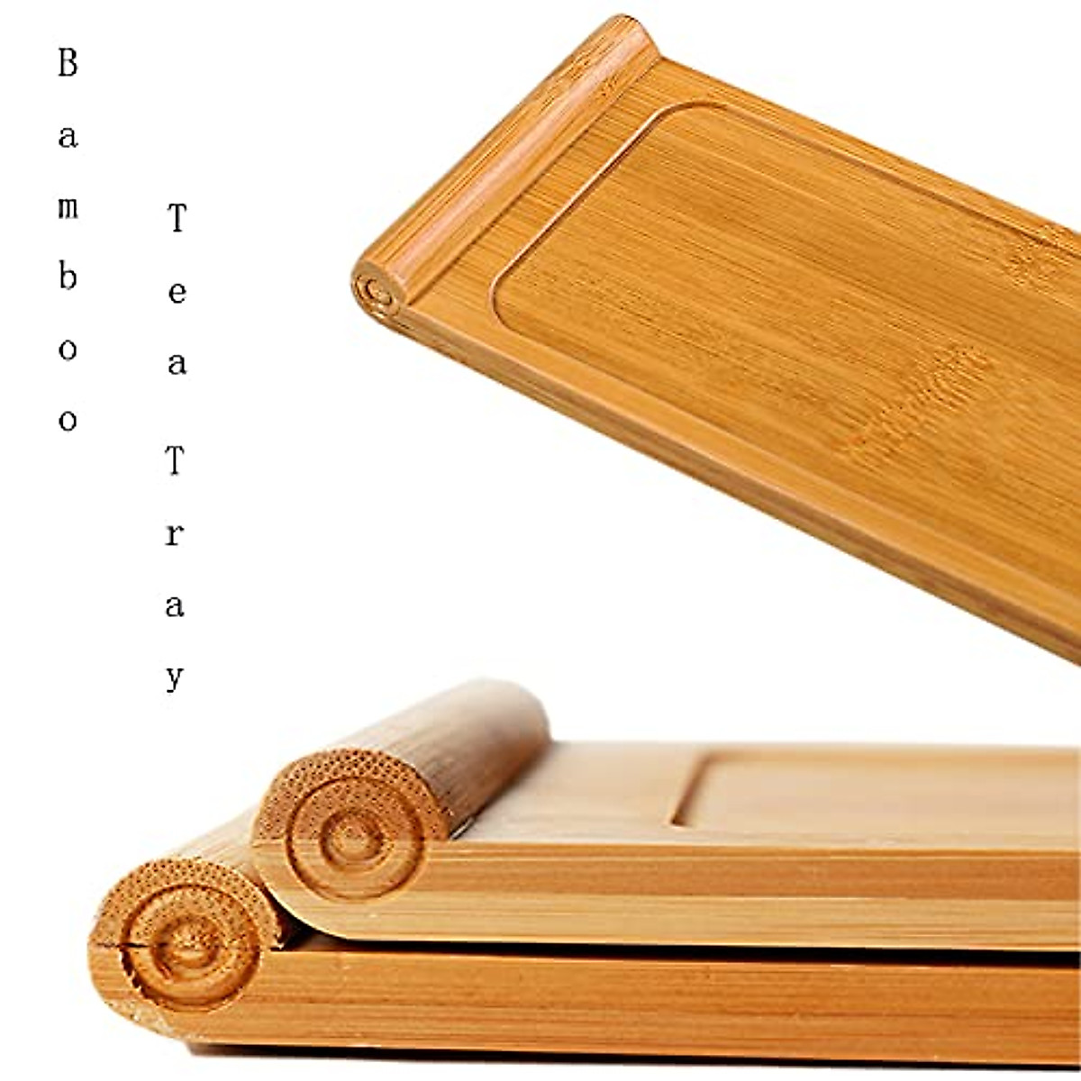 Arlai Serving Trays (10.63 x 5.12x0.39 inch/LxWxH) Tasteful Small Bamboo Gongfu Tea Table Serving Tray 27x13x1cm