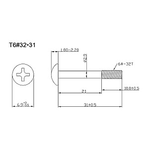 Apevia CS-S63231-24 Screw Set T6#32 * 31 for Radiator CPU Liquid Cooler, 24-Pack