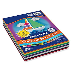 Pacon Tru-Ray Sulphite Construction Paper, 9-inch x 12-inch, Assorted Colors, 240 Sheets (PAC6586)