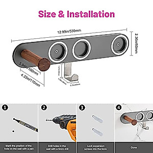 Wall Mount Hair Dryer Holder for Dyson Supersonic, Support Drilling or No-Drilling Installation Method, Magnetic Bracket Stand Storage Rack Organizer for Dyson Supersonic Hair Dryer, Diffuser, Nozzle