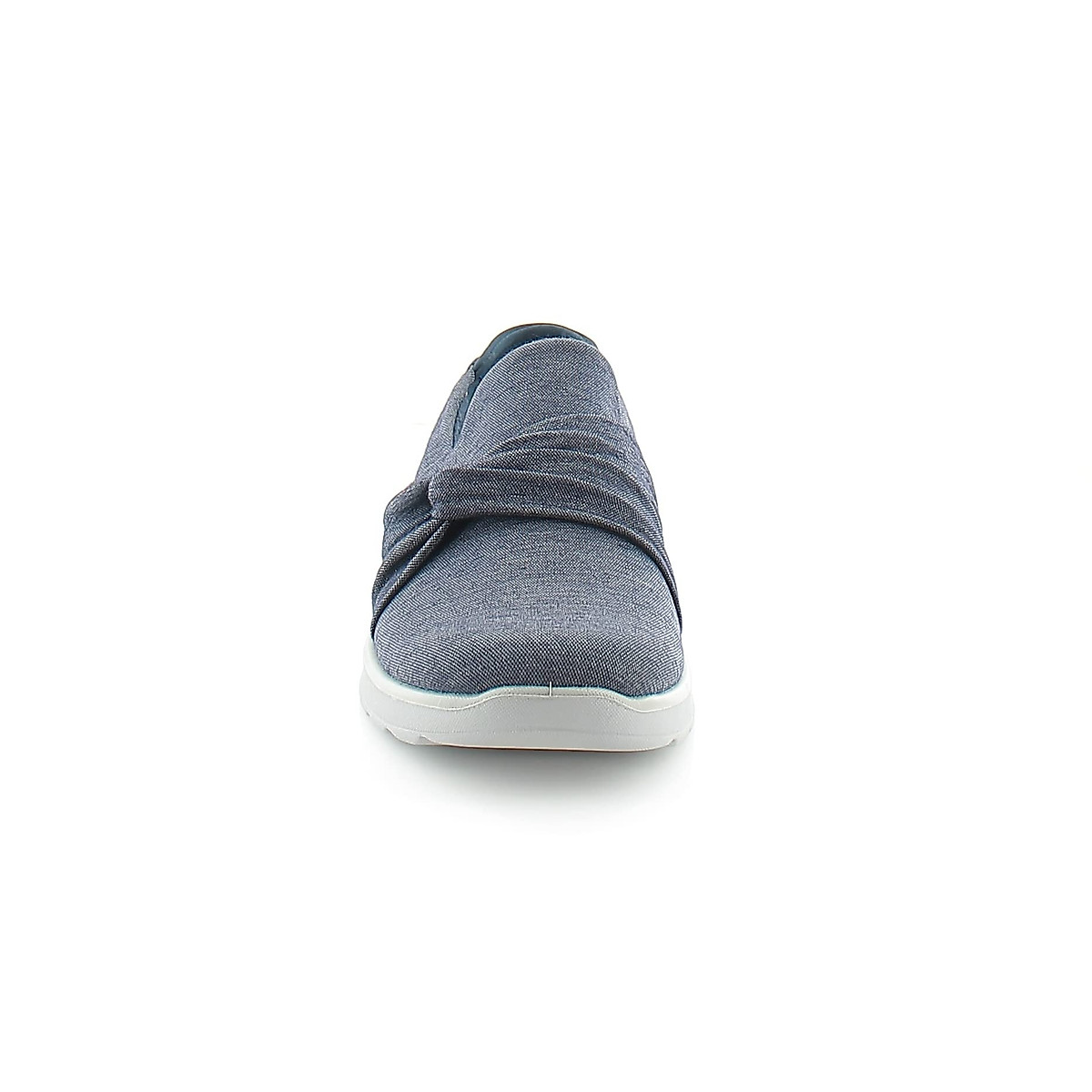 BZees Women's Glimmer Slip-Ons Loafer, Navy Blue Shimmer, 8.5 Wide