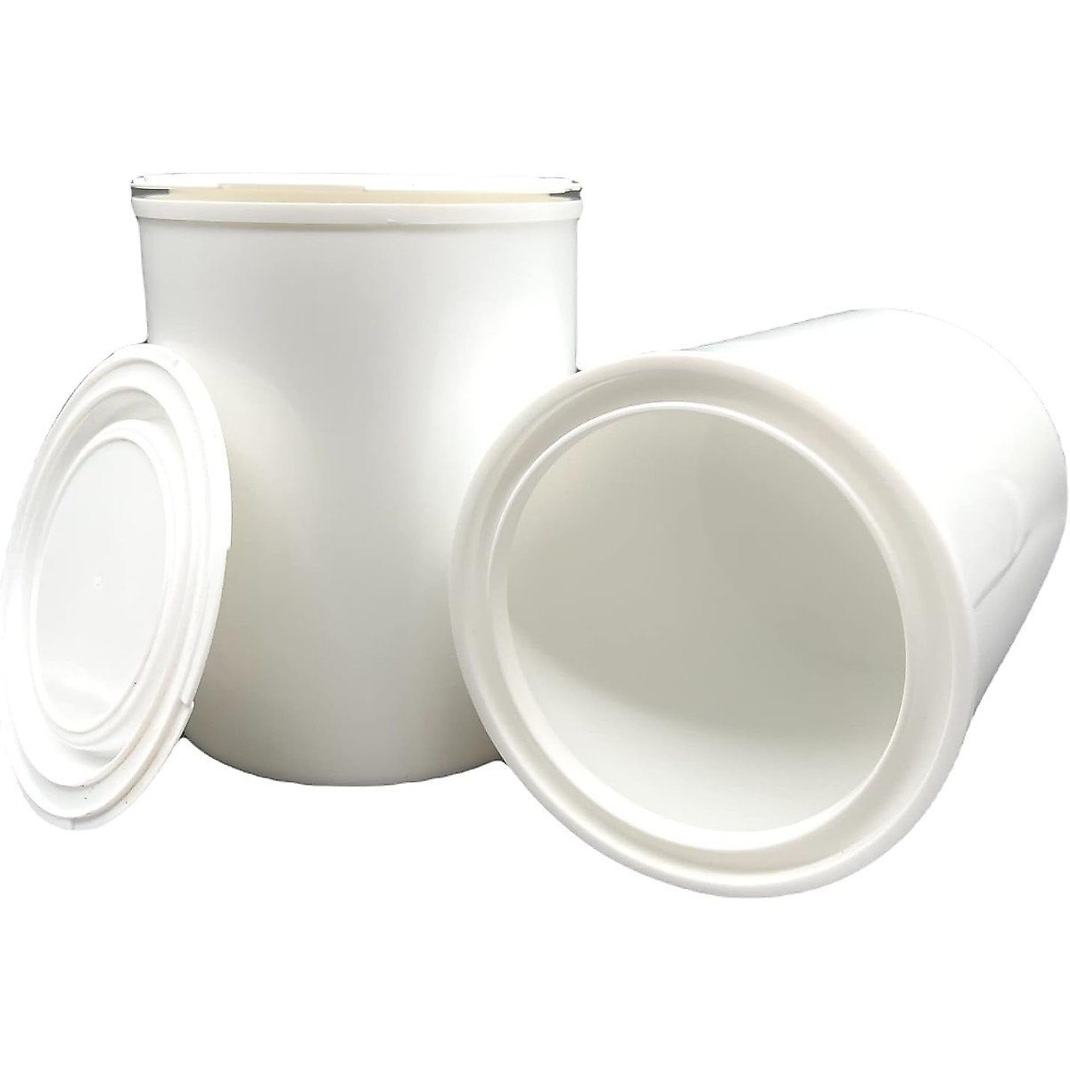 BLYSK White Quart Size Plastic Paint Cans with lids, Paint, Arts and Crafts, no Rusting, Multipurpose Storage and Organization (4)