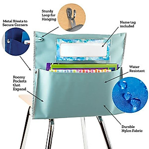 Really Good Stuff Store More Black Grouping Chair Pockets - 4-Color Piping - Set of 32