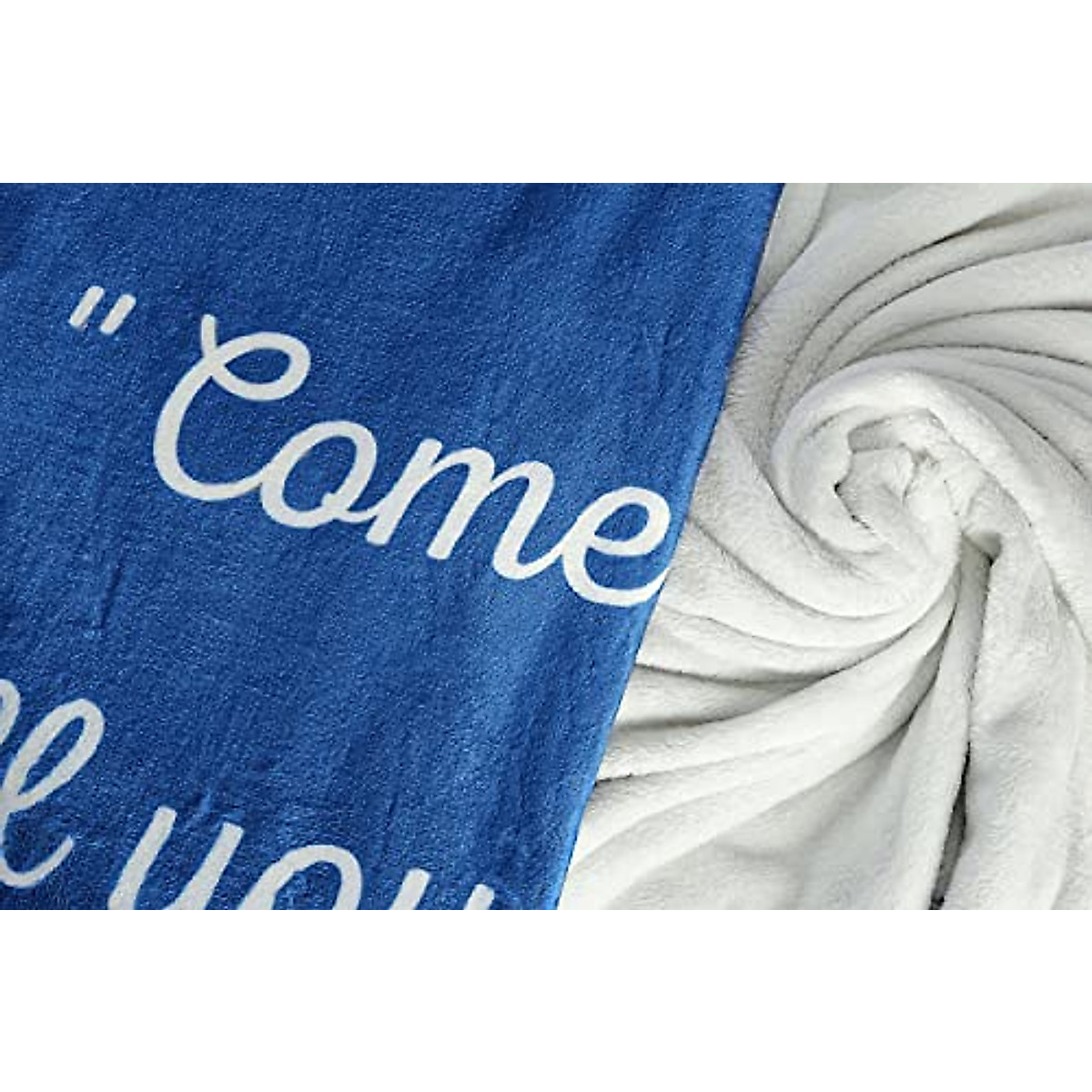 Scripture Blanket Soft Prayer Blanket with God's Promise from Matthew 11:28 - Blue 50"x65" Inspirational Blanket - Lightweight Flannel Fleece Bible Verse Blanket