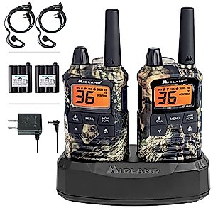 Midland® - T295VP4 X-TALKER Walkie Talkies with 22 GMRS Channels – Two-Way Radio NOAA Weather Alert & Scan Technology, Dual Power Options, 121 Privacy Codes, Silent Operation – Camo, Set of 2