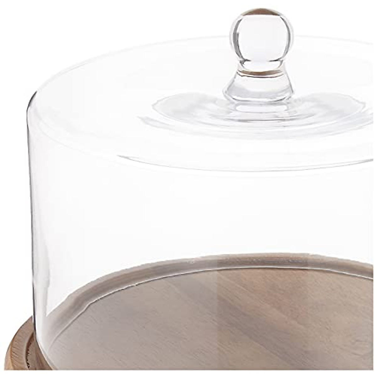 American Atelier , Brown Madera Pedestal Plate with Lid – Domed Serving Cake Stand – for Cupcakes, Pies, Veggie Platter, Desserts & Chip and Dip
