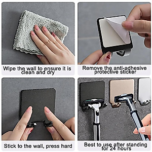 VUIOYRG 6PCS Space Aluminum Shaving Razor Holder Storage Hook,Bathroom Razor Rack,for Loofah Towel Robe Bathroom Kitchen Wall Organizer (Yellow,6PCS)