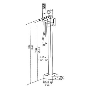 TapLong Freestanding Bathtub Faucet Tub Waterfall Filler Floor Mount Bathroom Faucets Brass Single Handle with Hand Shower High Flow Rate Max 6 GPM (Matte Black)