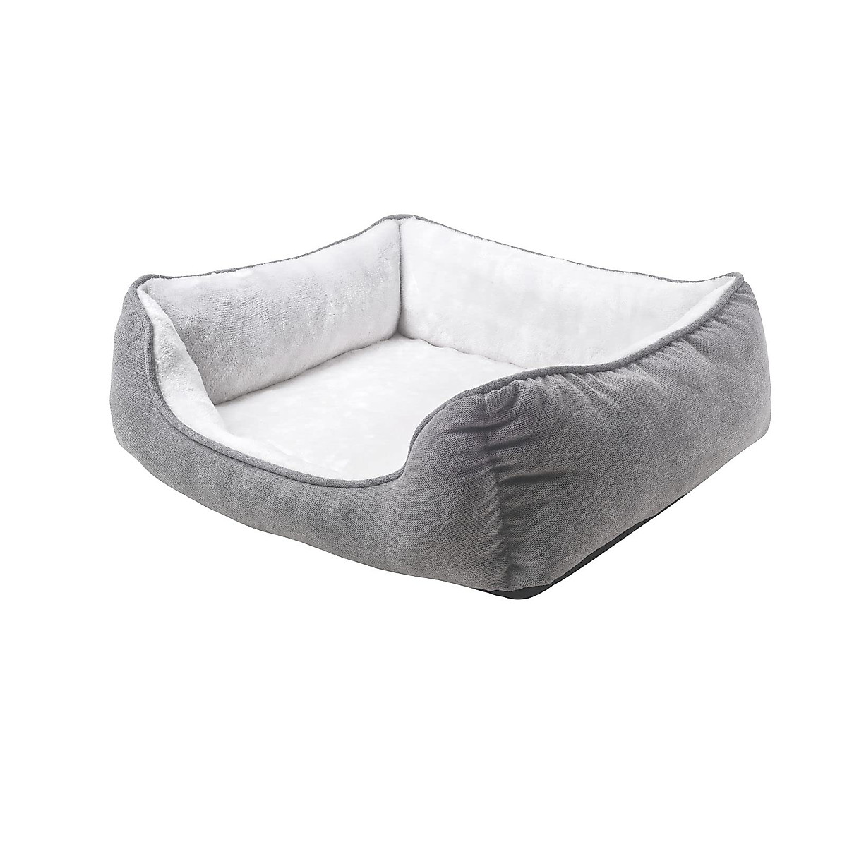 long rich rectangle bolster Pet Bed, Dog bed medium size, Gray With, 25x21x8 Inch (Pack of 1) (HCT-REC-005)