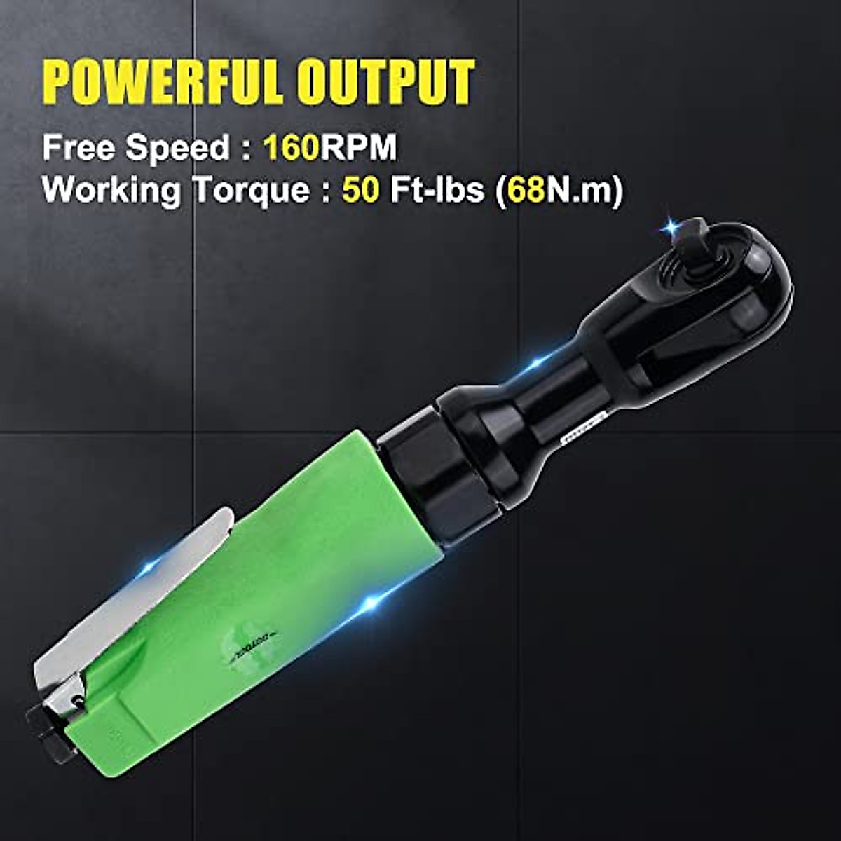 Dotool 3/8" Air Ratchet Wrench 50 ft-lbs Max Torque Output Professional Pneumatic Aluminum 160 RPM Comfort Grip, Lightweight, Compact, Forward/Reverse Control