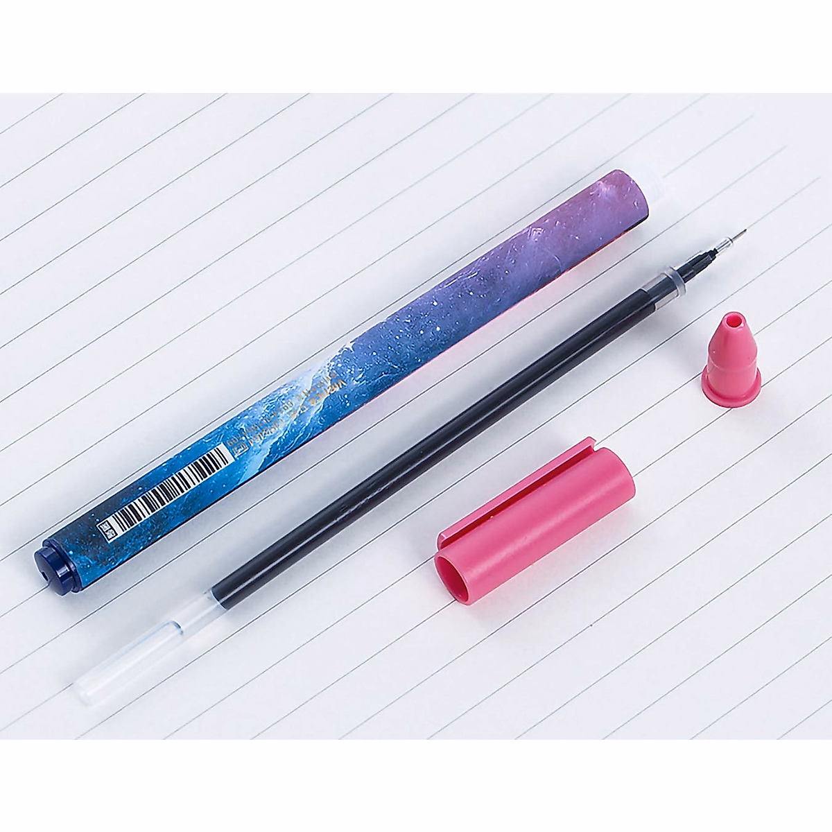 Jisomin 12 pcs Constellation Gel Ink Pens, Creative Galaxy Pens, 0.5mm Extra-Fine Ballpoint Pen, Promotional Gift Stationery School Office Supply (Black Ink)