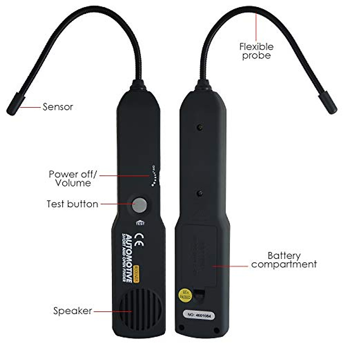 Automotive Circuit Tester, Car Repair Cable Circuit Wire Tracker Tracers Analyzer Short Open Finder Tester Checker Device Detector Probe DC 6-42V Car Diagnostic Tool